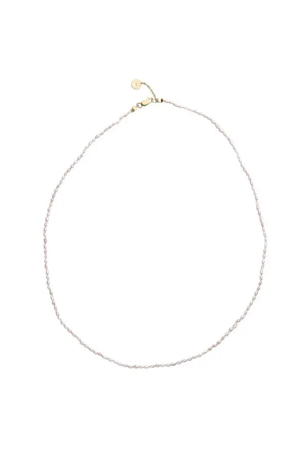 JANE WIN Rice Pearl Necklace In 10k Gold - Pink