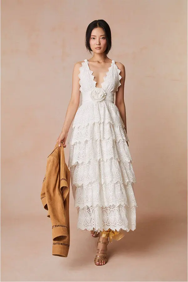 Loveshackfancy Nevis Eyelet Halter Maxi Dress In White - 40% Off |  Editorialist
