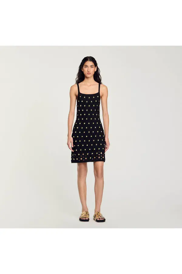 sachin and babi light blue dress Sandro, black flared dress with embroidery