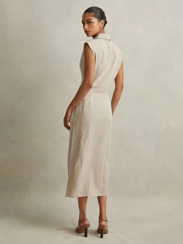 reiss beige dress Malletti Long Sleeve Maxi Dress Beige