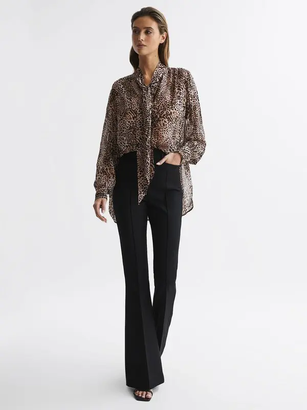 REISS Tora Animal Print Blouse