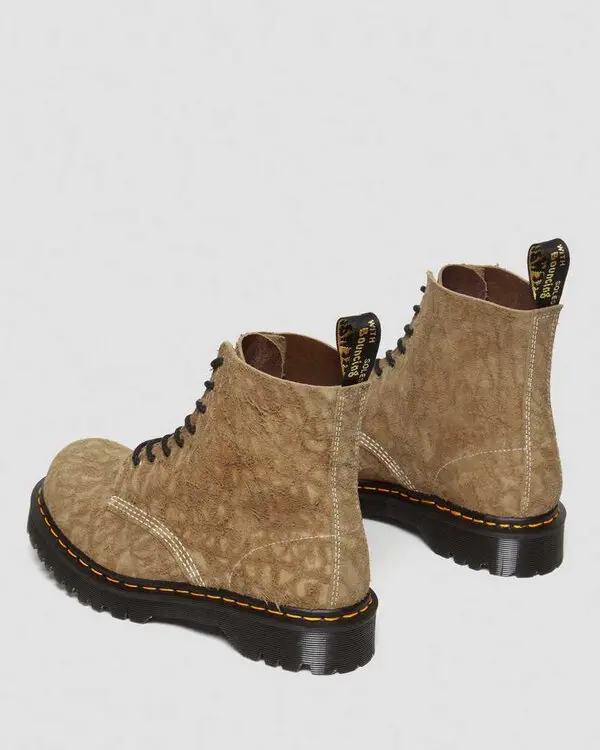 Dr. Martens 1460 Made In England Heavy Emboss Hairy Suede Boots - Tan,brown