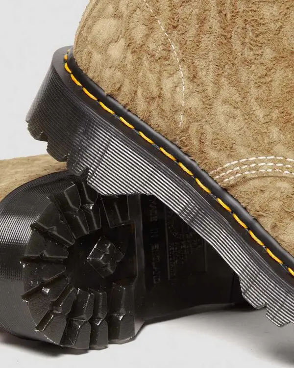 Dr. Martens 1460 Made In England Heavy Emboss Hairy Suede Boots - Tan,brown