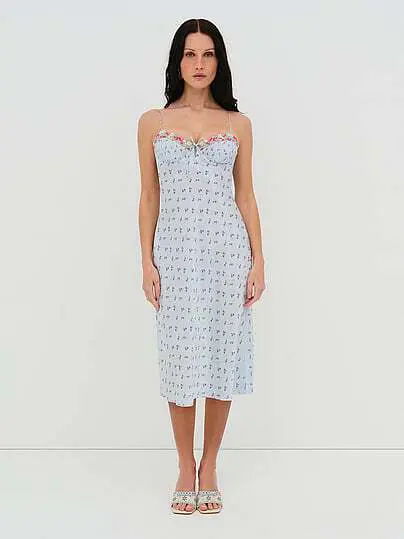 knee length dresses for ladies FOR LOVE & LEMONS Chania Midi Dress – Lusso Di Luna Boutique main image 0