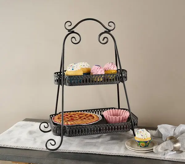 VALERIE PARR HILL As Is Two-tier Metal Display With Handle Valerie - One-color