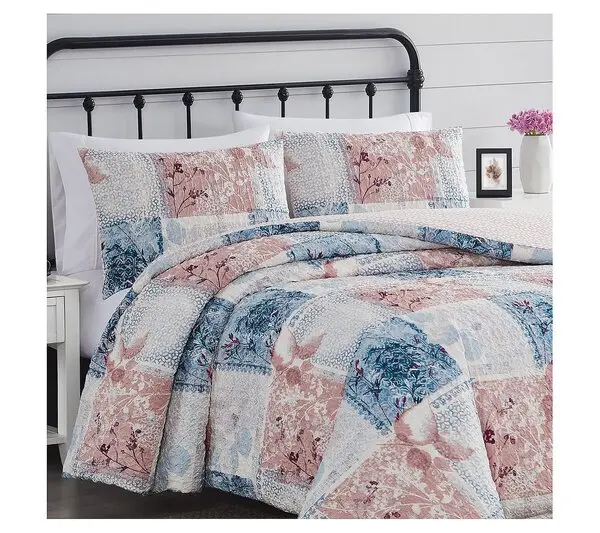 CANNON Textured Lotte Patchwork King 3pc Duvet Ver Set