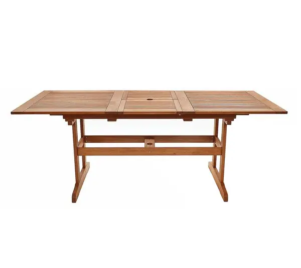LUXEN HOME Luxenhome Carmel Solid Wood Extendable Outdoor Ining Table - One-color