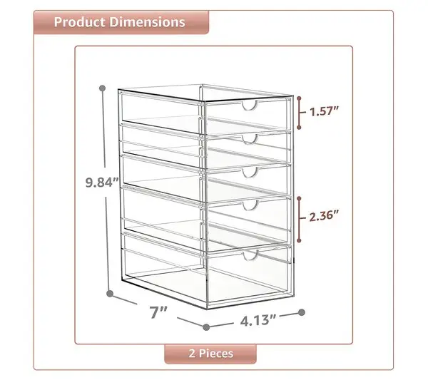 SORBUS 10-drawer Acrylic Organizer For Makeup
