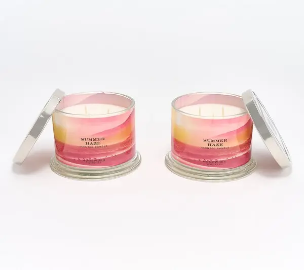 HOMEWORX BY SLATKIN + CO. S/2 Summer Haze 14oz. Candles - One-color