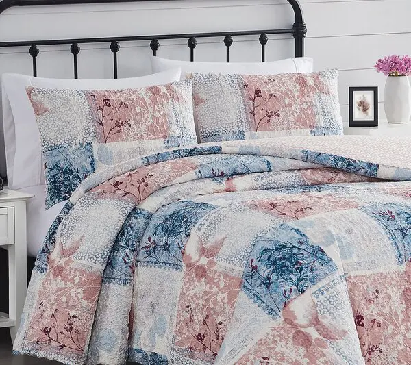 CANNON Textured Lotte Patchwork Fu/qn 3pc Duvet Cover Set