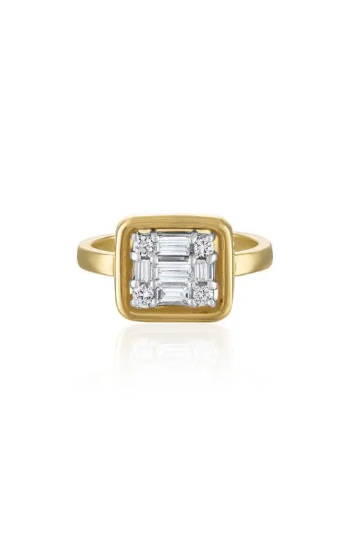 MINDI MOND Clarity Cube Diamond Ring - 18k Yellow Gold