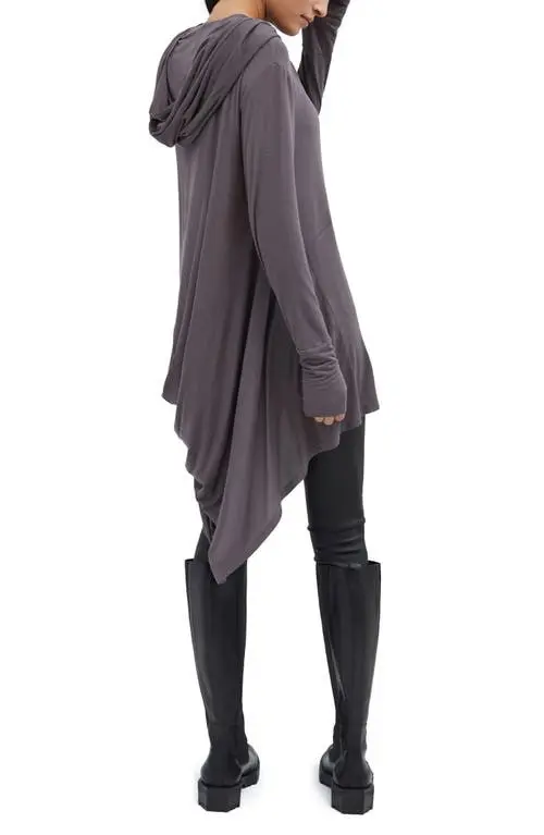 MARCELLA Oslo Semisheer Hooded High-low Tunic - Anthracite