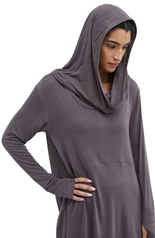 MARCELLA Oslo Semisheer Hooded High-low Tunic - Anthracite