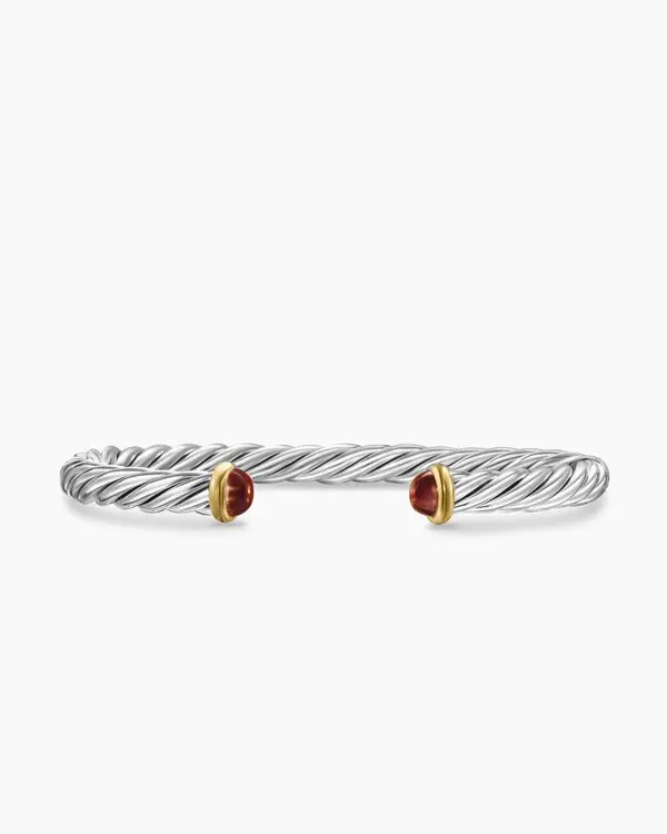 David Yurman Cable Cuff Bracelet With Red Tiger's Eye - Red Tigers Eye
