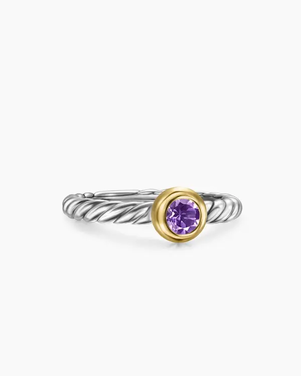 David Yurman Petite Cable Ring With - Amethyst