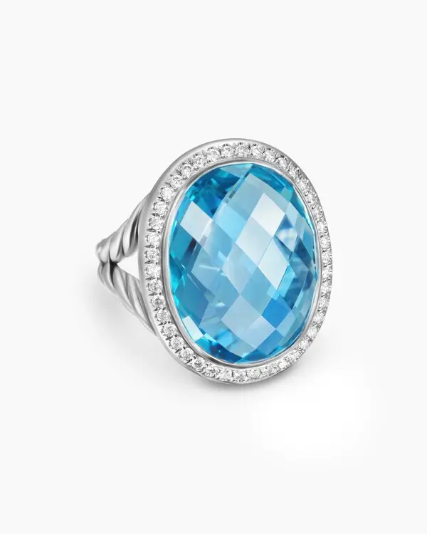 David Yurman Albion® Ring With Black Orchid And Diamonds - Blue Topaz