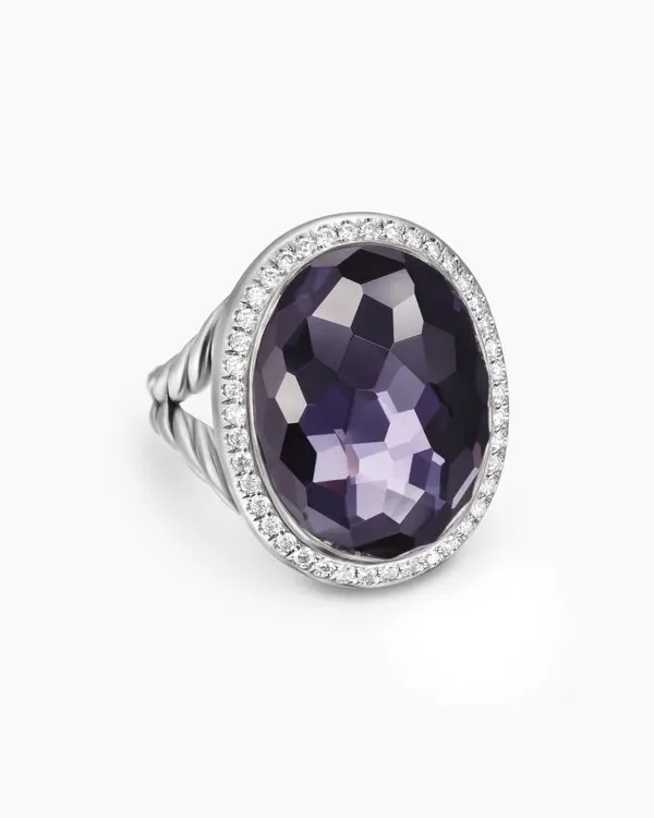 David Yurman Albion® Ring With Black Orchid And Diamonds - Lav Am Hemetine Back