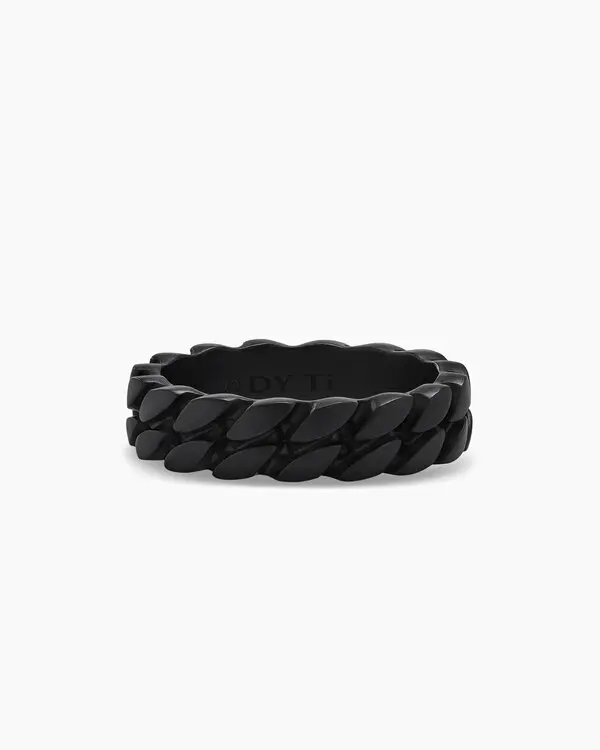 David Yurman Curb Chain Band Ring - Black Titanium
