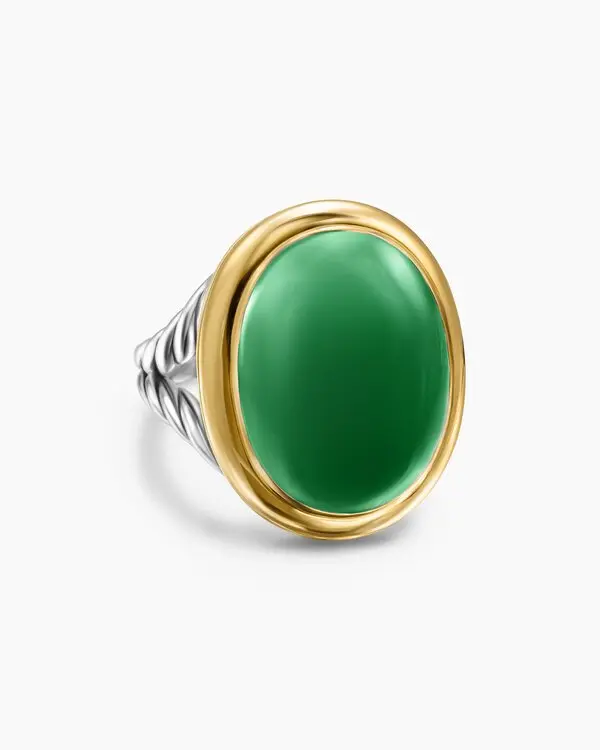 David Yurman Albion® Oval Ring With Turquoise - Green Onyx