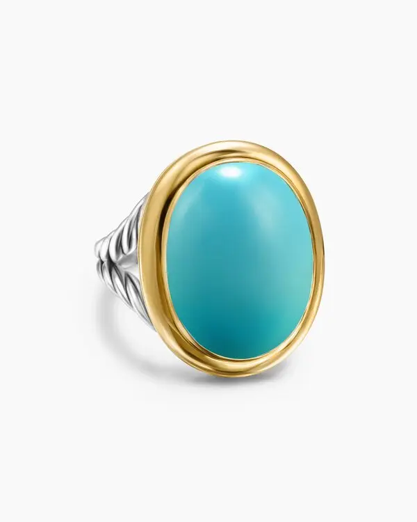 David Yurman Albion® Oval Ring With Turquoise - Reconstituted Turquoise