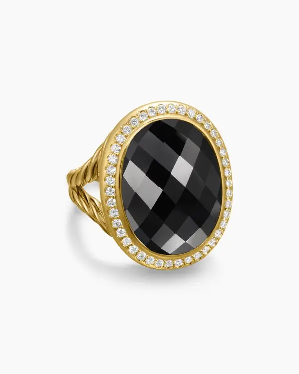 David Yurman Albion® Oval Ring With And Diamonds - Black Onyx