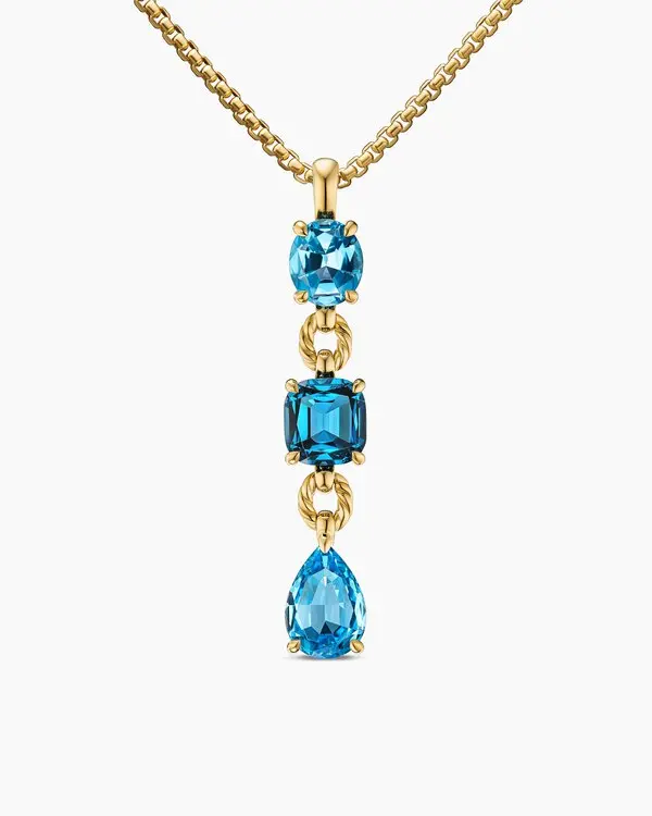 David Yurman Marbella Y Necklace - Blue Topaz