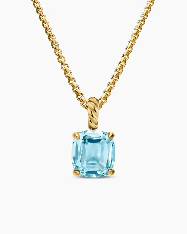 David Yurman Marbella Pendant In 18k Yellow Gold With - Sky Blue Topaz