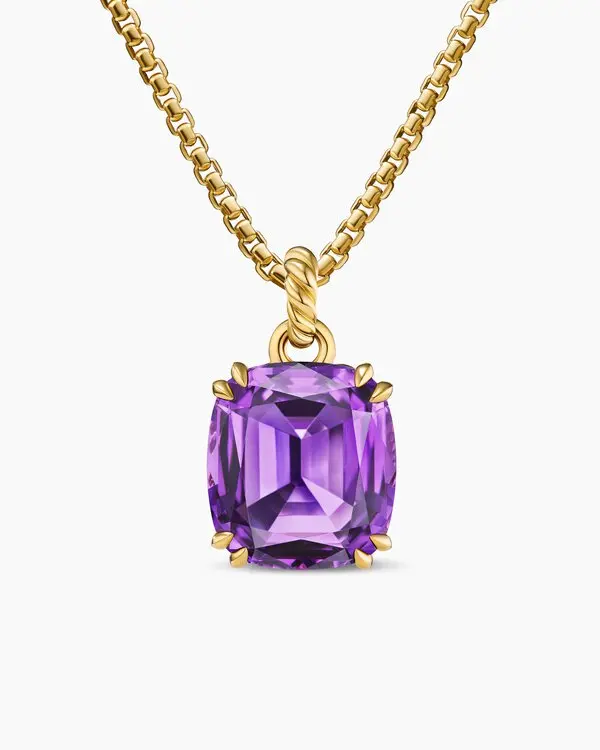 David Yurman 18k Yellow Gold Marbella Onyx Pendant - Amethyst
