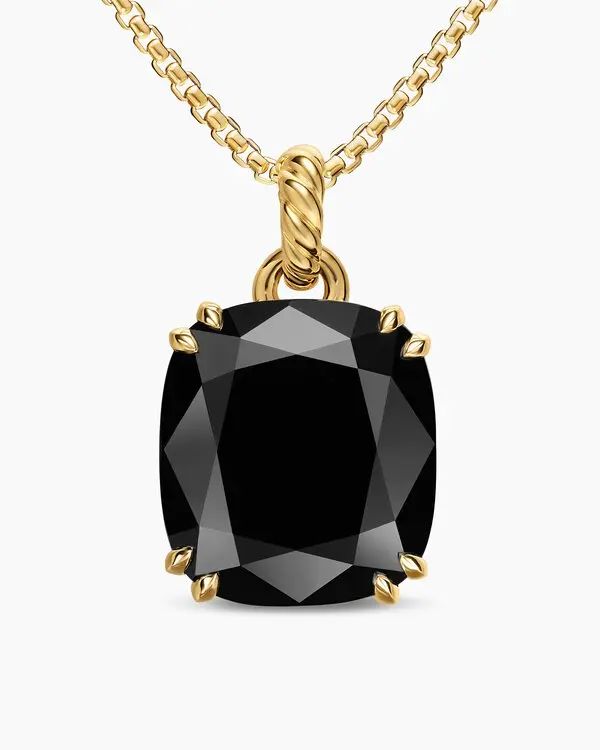David Yurman 18k Yellow Gold Marbella Onyx Pendant - Black Onyx