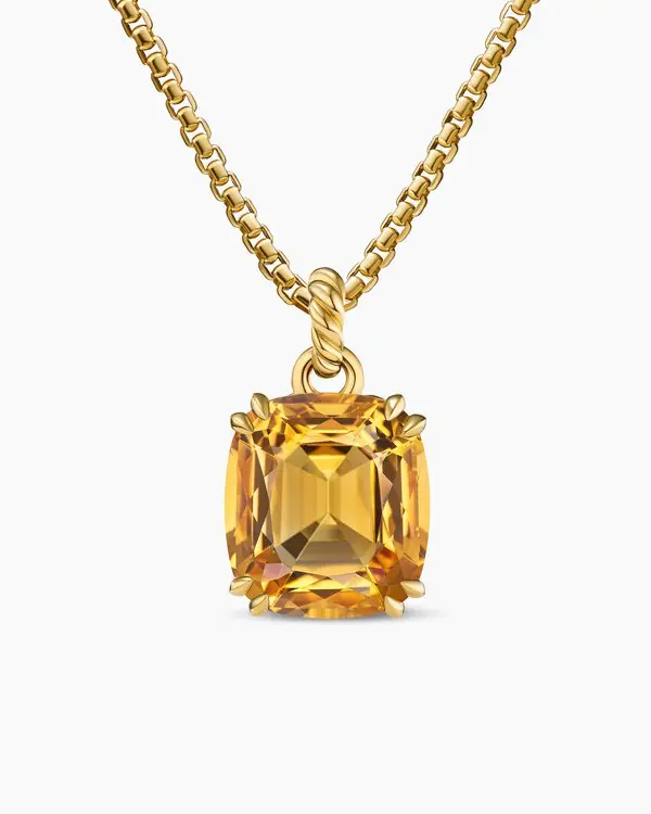 David Yurman 18k Yellow Gold Marbella Onyx Pendant - Citrine