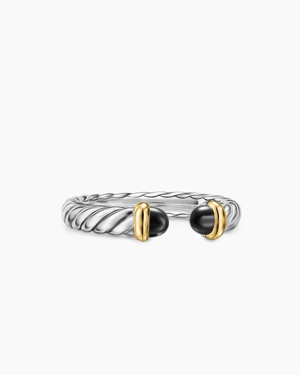 David Yurman Petite Cable Open Ring - Black Onyx