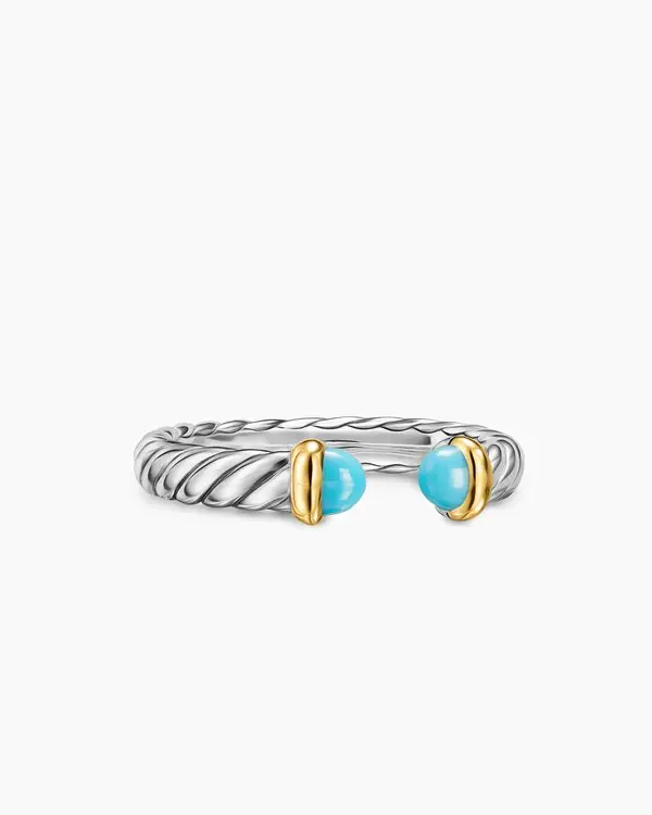 David Yurman Petite Cable Open Ring - Reconstituted Turquoise