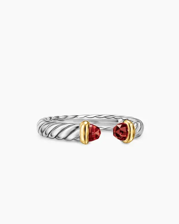 David Yurman Petite Cable Open Ring - Rhodolite Garnet