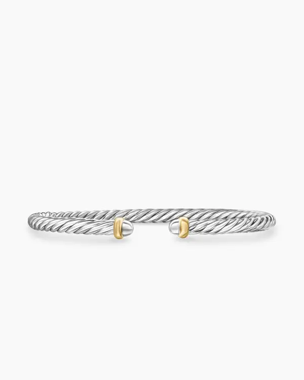David Yurman Cable Flex Bracelet - Sterling Silver/14k Yellow Gold