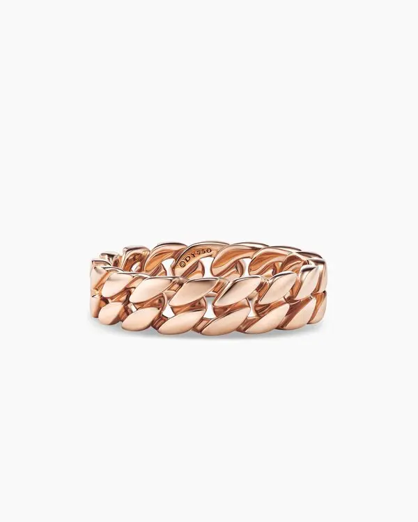 David Yurman Curb Chain Band Ring - 18k Rose Gold
