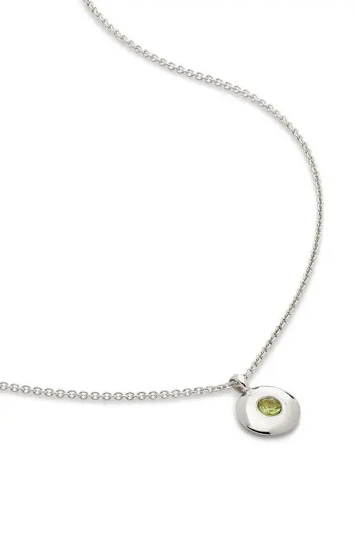 Monica Vinader August Birthstone Peridot Pendant Necklace - Silver