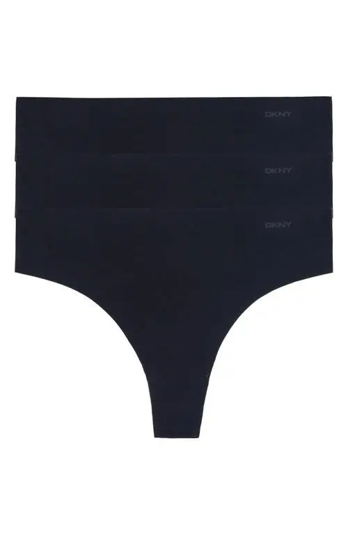 Dkny Assorted 3-pack Cut Anywhere Thong - Dk Black