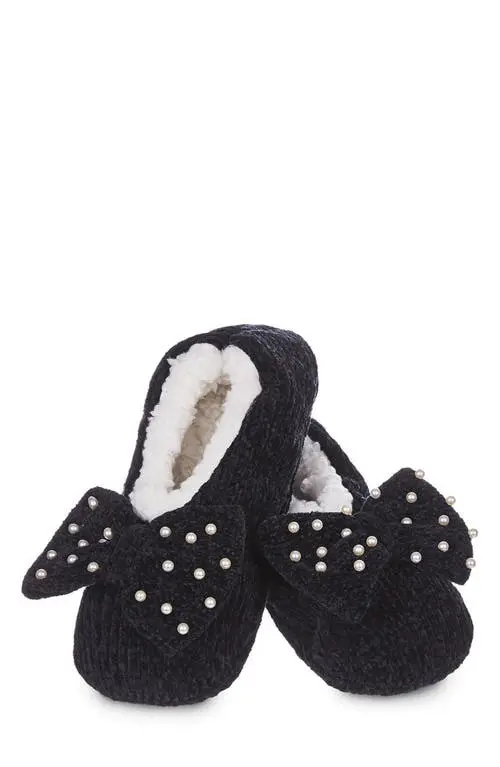 MEMOI Precious Pearls Chenille Slipper Socks