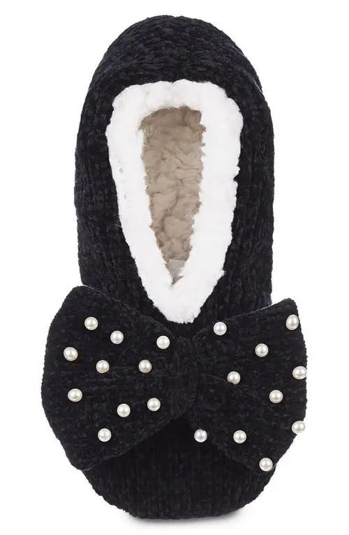 MEMOI Precious Pearls Chenille Slipper Socks