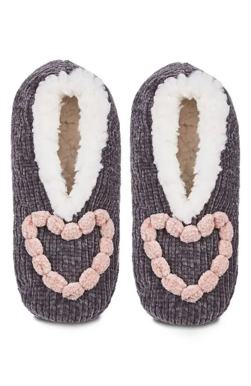 MEMOI Cozy Heart Chenille Slipper Sock