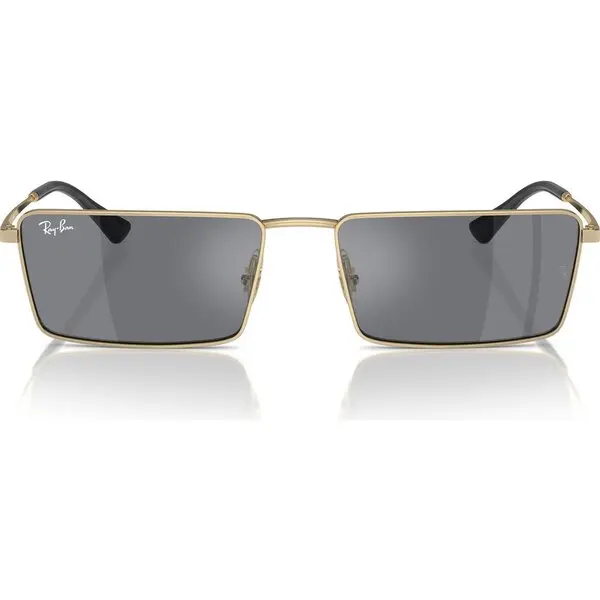 Ray-ban 56mm Rectangular Sunglasses - Light Gold