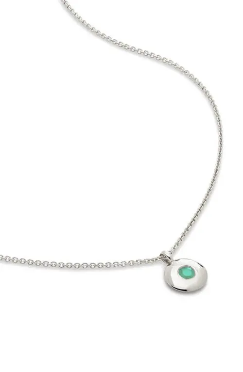 Monica Vinader May Birthstone Emerald Pendant Necklace - Sterling Silver