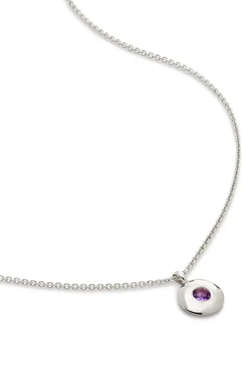 Monica Vinader February Birthstone Amethyst Pendant Necklace - Silver
