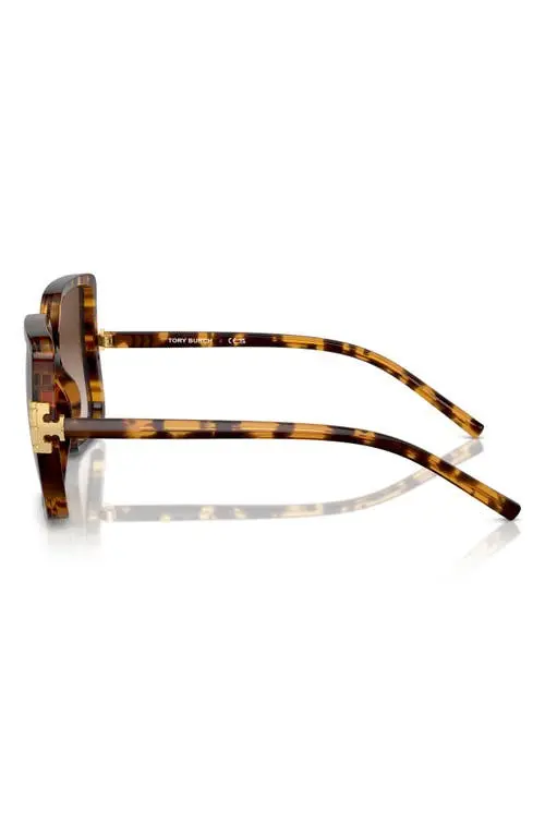 Tory Burch 57mm Gradient Square Sunglasses - Tortoise