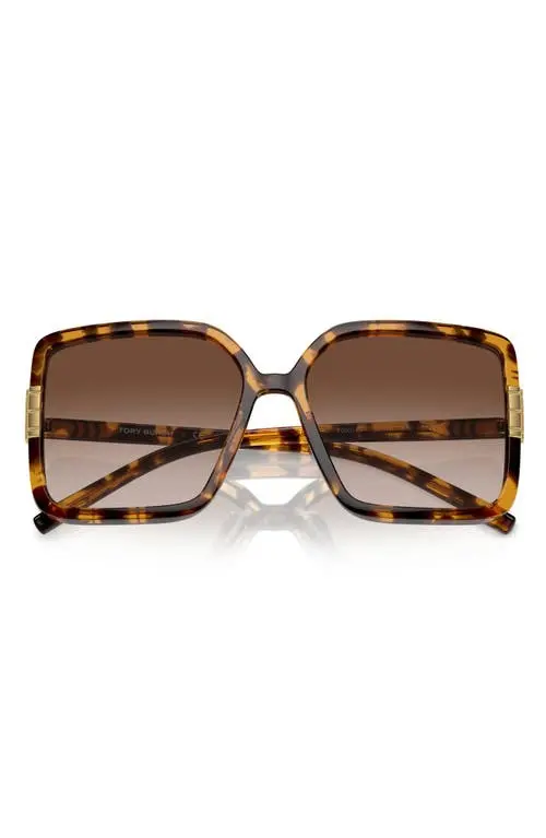 Tory Burch 57mm Gradient Square Sunglasses - Tortoise