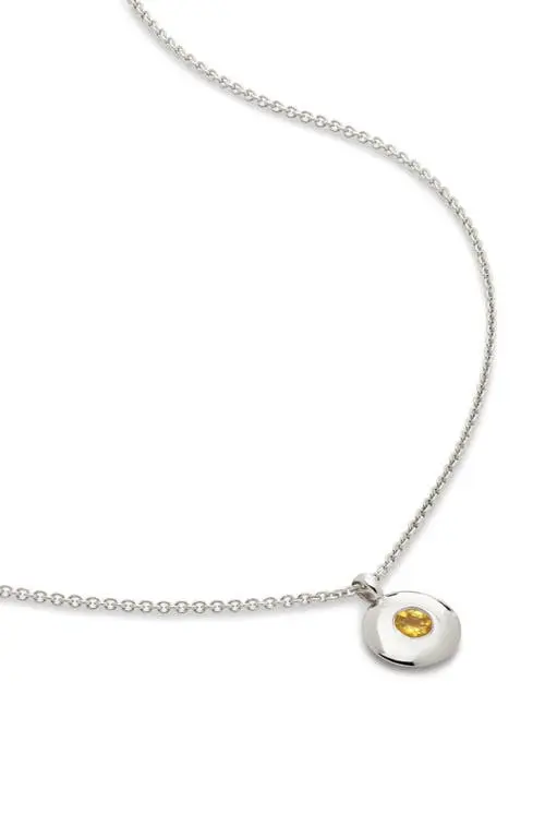Monica Vinader November Birthstone Citrine Pendant Necklace - Sterling Silver