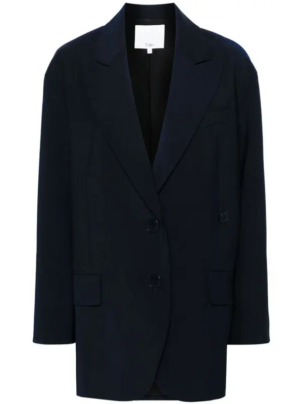 Tibi Liam Single-breasted Blazer - Blue