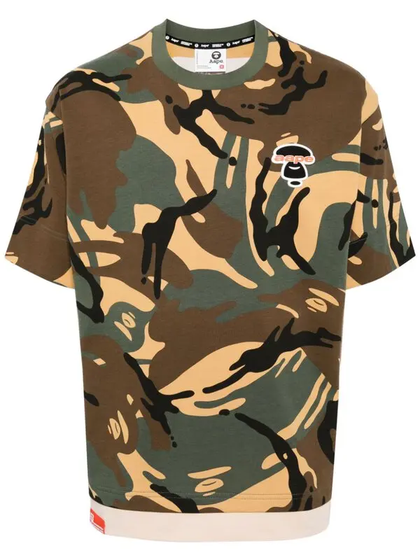 AAPE BY *A BATHING APE Camouflage-print Cotton T-shirt