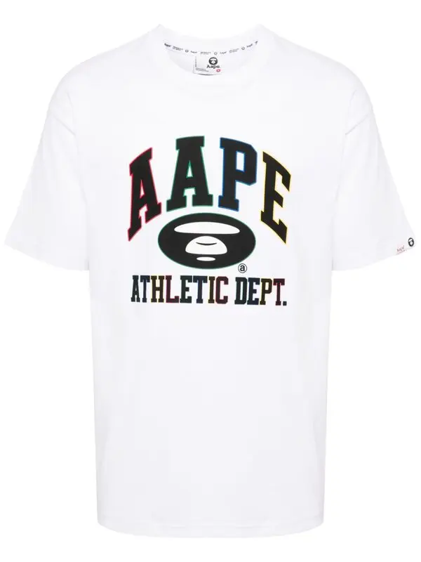 AAPE BY *A BATHING APE Logo-print Cotton T-shirt - White