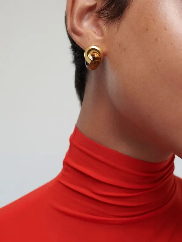 Monica Vinader Kate Young Gemstone Stud Earrings - Gold